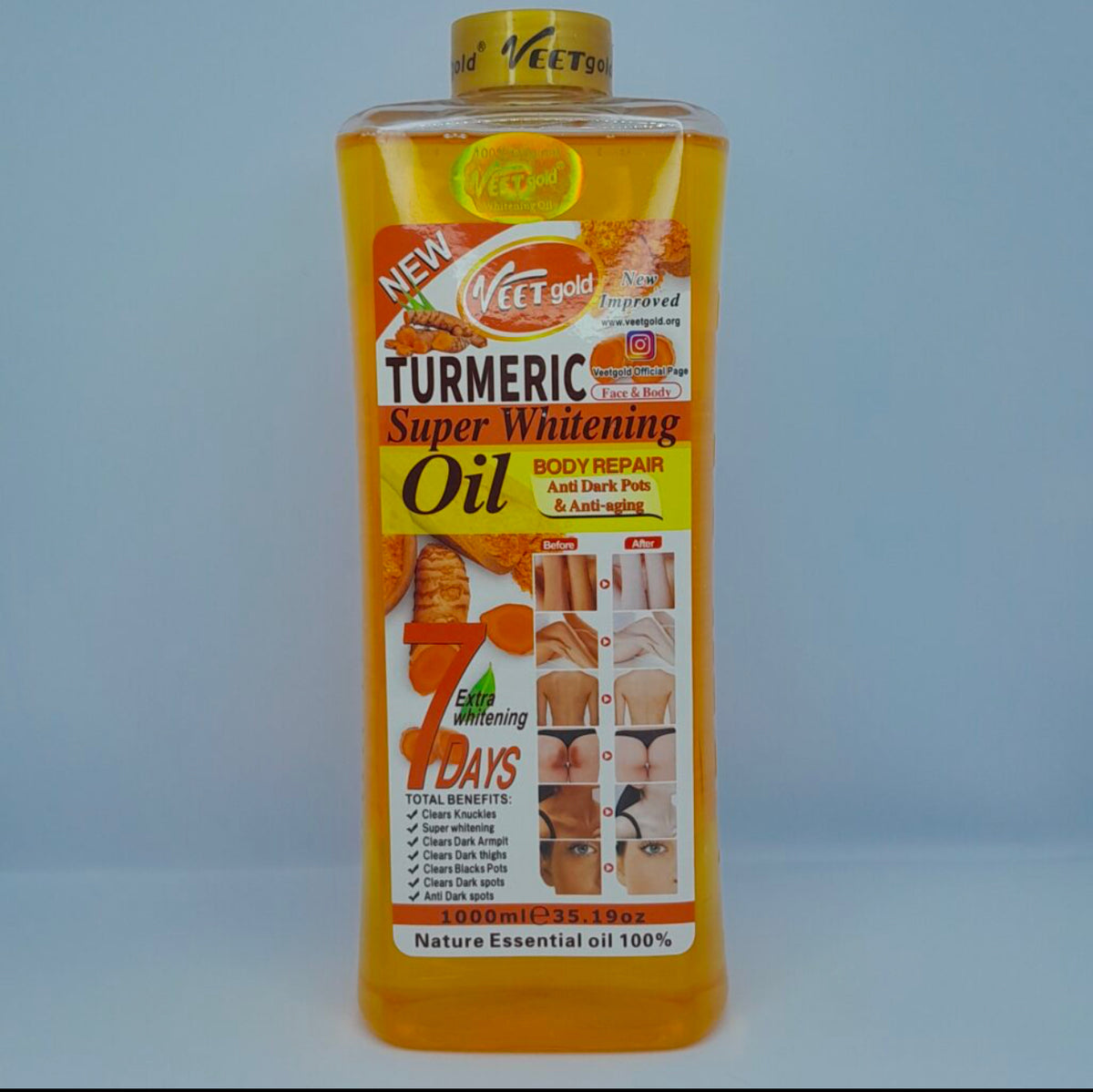 VEET GOLD TUMERIC SUPER WHITENING OIL – GlamAndGlow BeautyHub